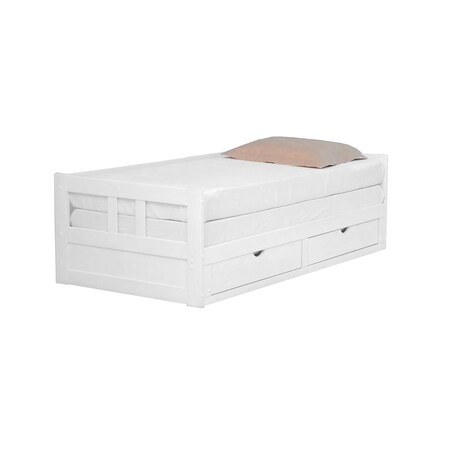Alaterre Furniture Melody Twin to King Extendable Day Bed with Storage White AJME10WH Zoro